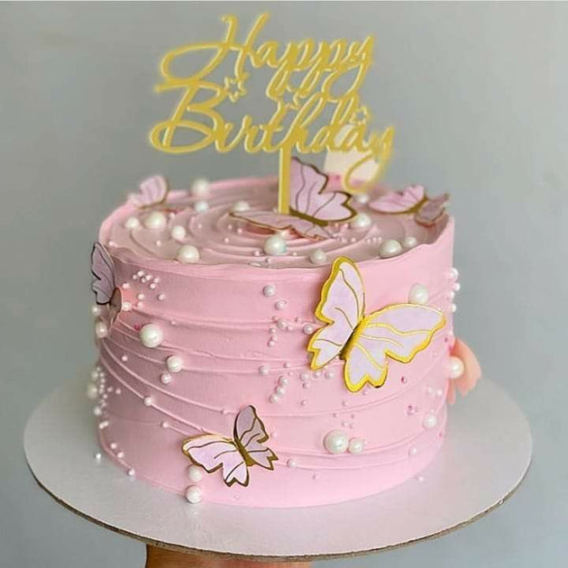 Pin_by_Pearl_on_cake_in_2024___Simple_birthday_cake_Girly_birthday ...